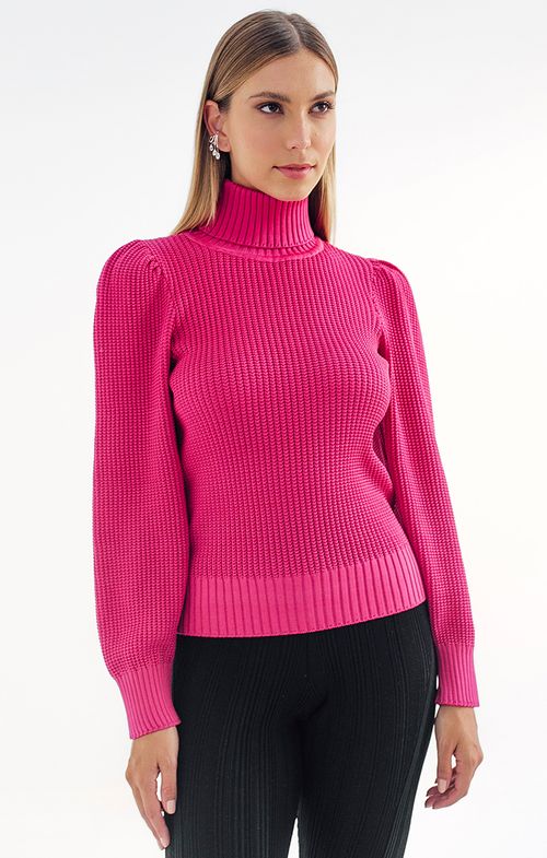 Blusa Tricot Basic Gola Alta Canelada - vipdocedecoco