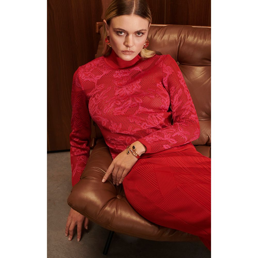 Blusa Tricot Tela Flores Jacar - docedecoco